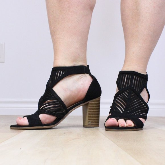 George | Shoes | George Black Suede Heel Sandal | Poshmark